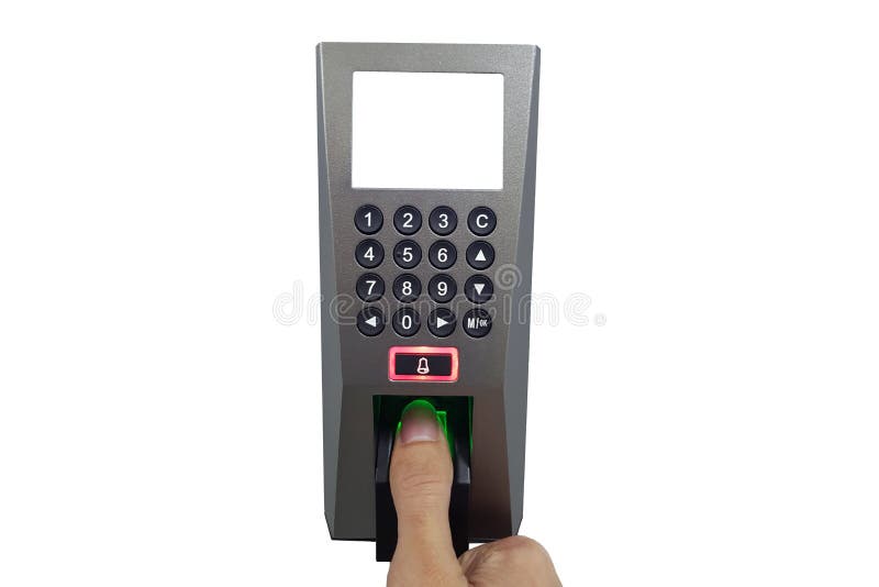 Fingerprint and Access Control in a Office Building Stock Image - Image ...