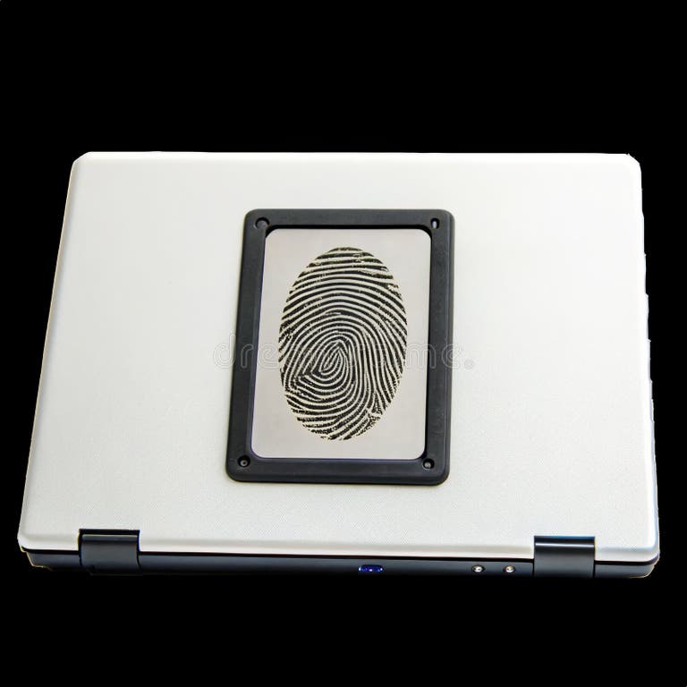 Fingerprint Access on Laptop Showing Biometric Security Measures Stock ...