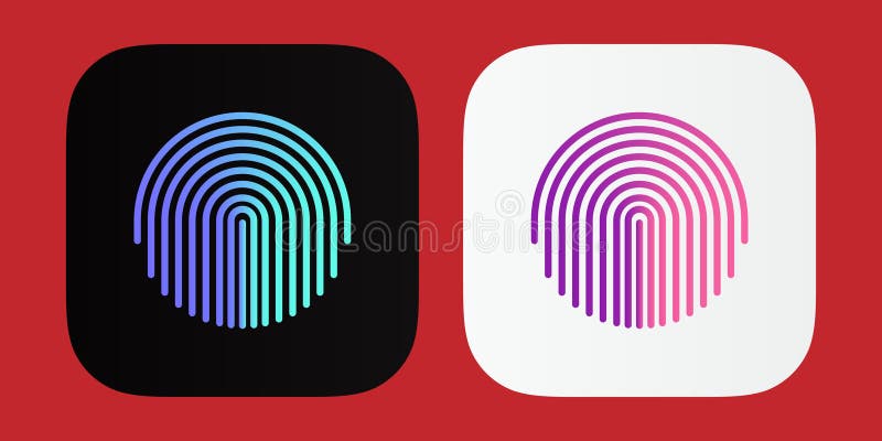 Fingerprint app icons stock vector. Illustration of icons - 349332200