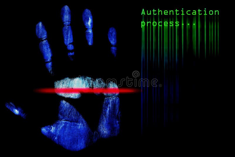Fingerprint Authentication stock illustration. Illustration of unique ...