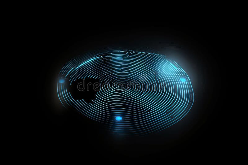 Fingerprint Authentication Button. Biometric Security Background Stock ...