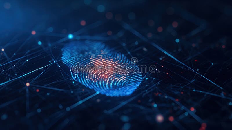 Fingerprint Authentication Button, Glow Stock Illustration ...