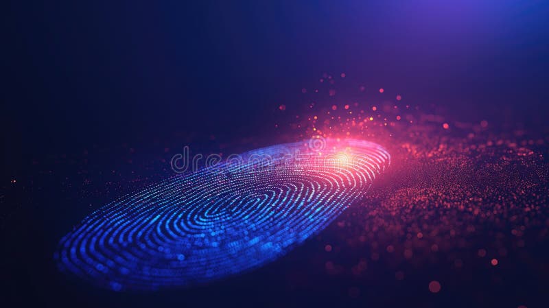 Fingerprint Authentication Button, Glow Stock Illustration ...