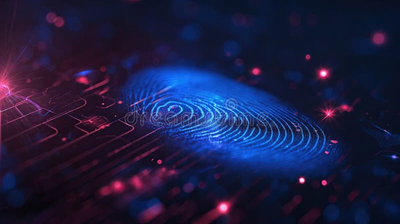 Fingerprint Authentication Button, Glow Stock Illustration ...