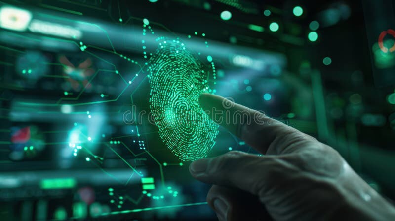 The Fingerprint Authentication Interface.AI Generated Image Stock Image ...