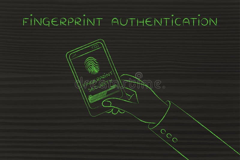 Fingerprint Authentication, Smartphone Screen with Scan in Progress ...