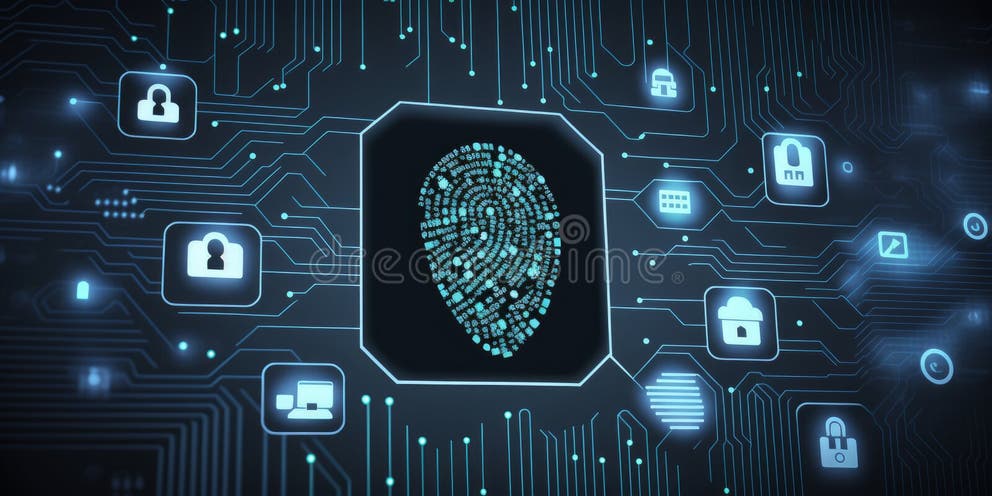 Fingerprint Authentication To Access Secured Computer Network & Digital System. Cyber Security ...