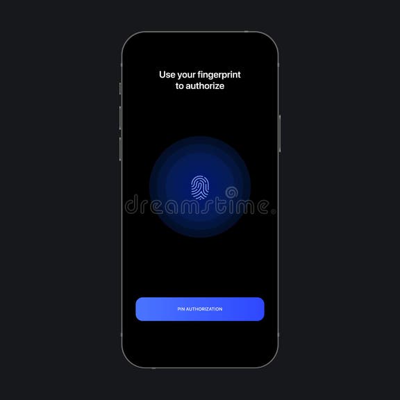 Fingerprint Authorization UI Screen Concept. Analytics App Stock Vector ...