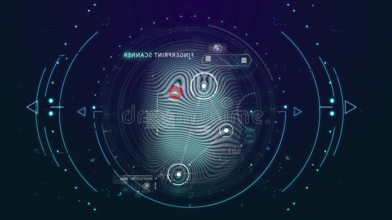 Fingerprint Background, Secure Internet Concept. 4k Loop Background on ...