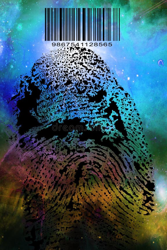 Fingerprint Barcode stock illustration. Illustration of privacy - 20483618