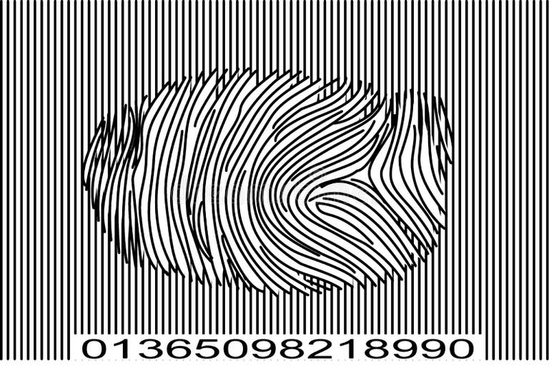Fingerprint Barcode. 3D Rendering Stock Illustration - Illustration of ...