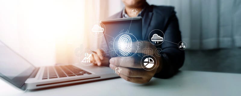 Fingerprint Biometric Digital Scan Technology. Graphic Interface ...