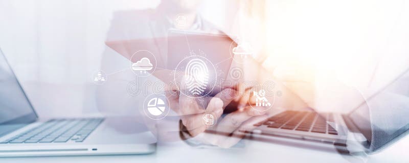 Fingerprint Biometric Digital Scan Technology. Graphic Interface ...