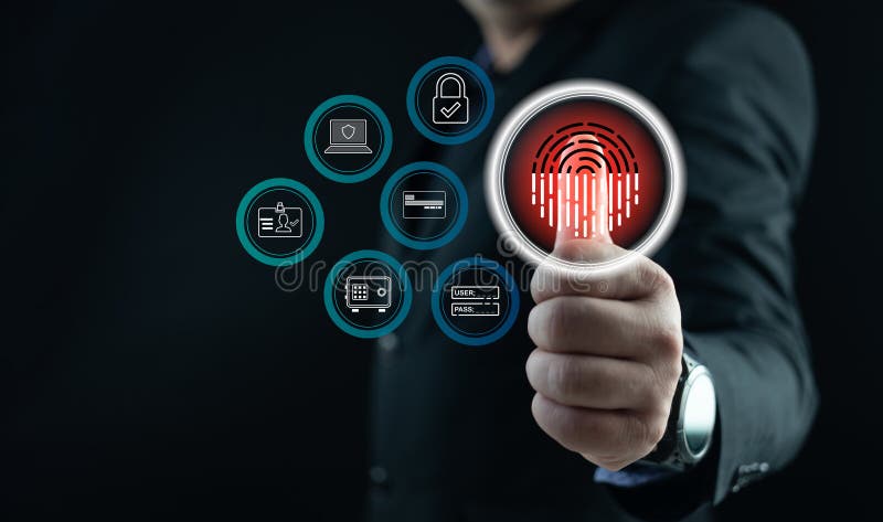Fingerprint Biometric Digital Scan Technology. Graphic Interface ...
