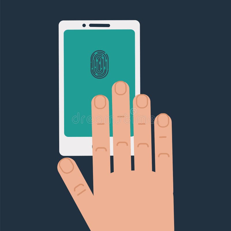 Fingerprint Biometric Identification Stock Vector - Illustration of ...