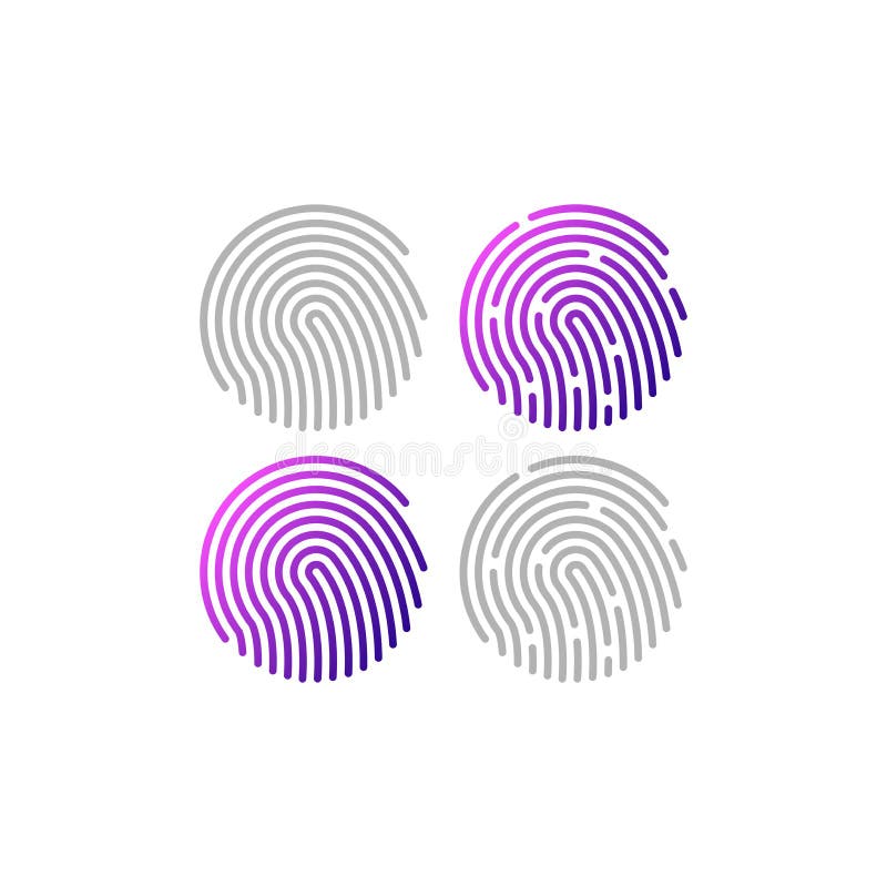 Fingerprint Biometric Identification Vector Icon. Stock Vector ...