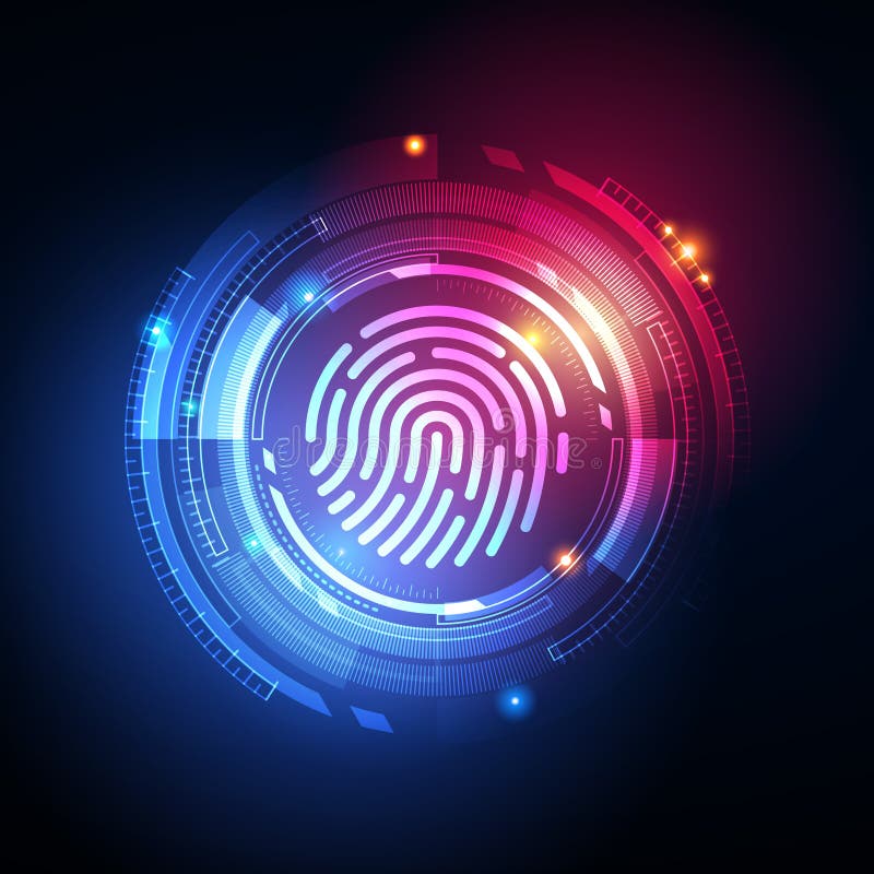 Fingerprint Biometric Identity and Approval Concept. Vector ...
