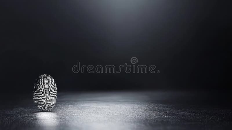 Fingerprint Biometric Scan on Dark Surface, Enhanced Security and ...