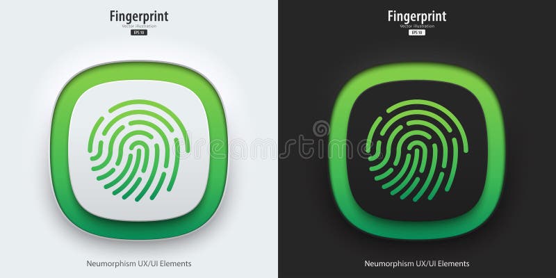 Fingerprint and Biometric Scanner Icon. a Set of 3D Buttons with ...