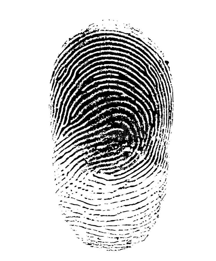 Fingerprint - Black and White Impression on White Background Stock ...