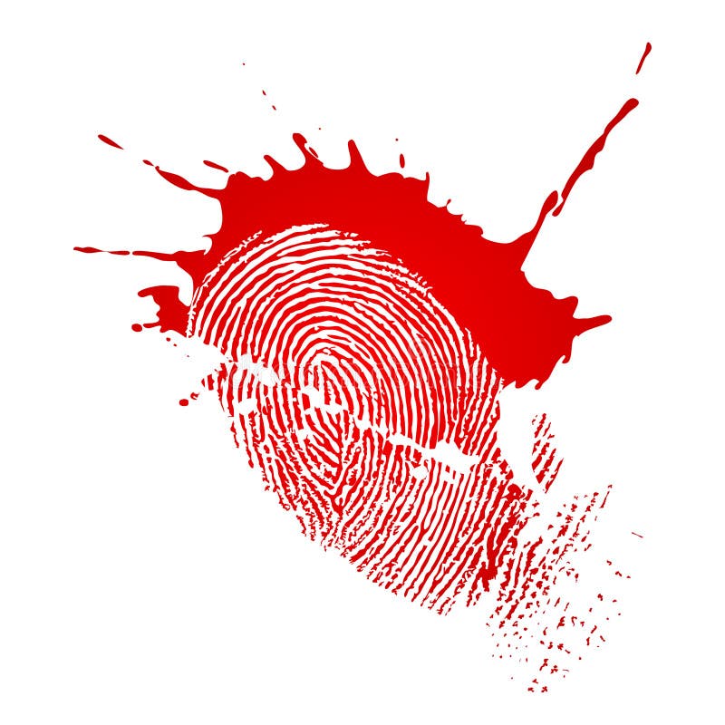 Fingerprint And Blood Drops Stock Images - Image: 4342304
