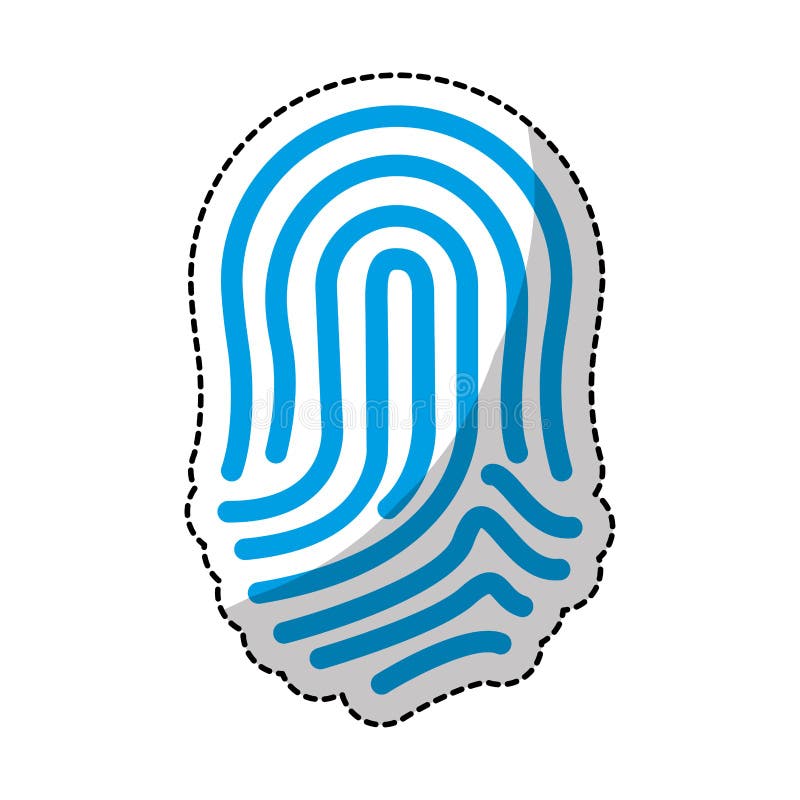 Fingerprint Blue Icon Image Stock Vector - Illustration of security ...