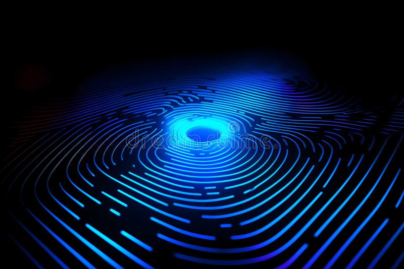 Fingerprint in Button Scan Technology Laser Scan Line Digital Element ...