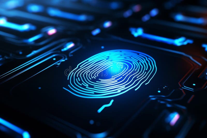 Fingerprint in Button Scan Technology Laser Scan Line Digital ...