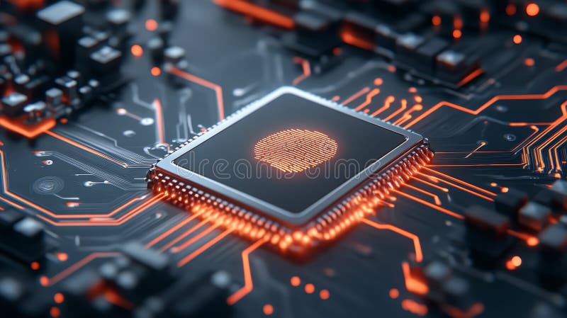 Fingerprint Chip on Circuit Board for Biometric Security Stock ...