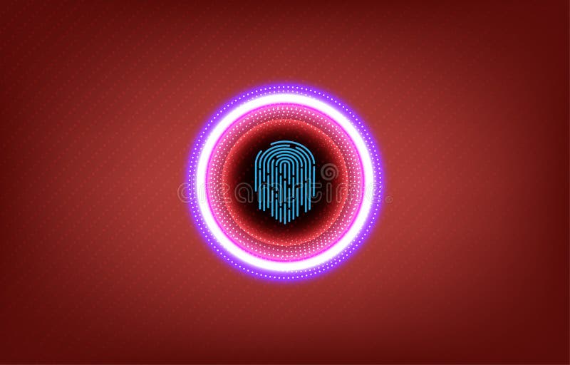 Fingerprint Circle Gradient Dot Line Background Stock Vector ...