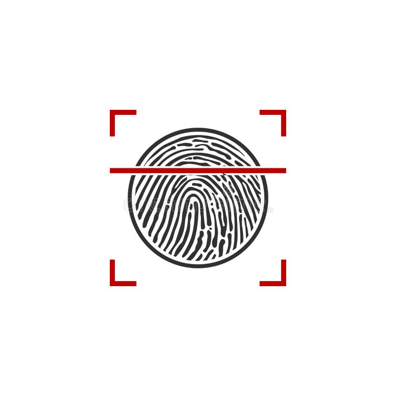Fingerprint Circle Icon, Scanning Process. Stock Vector Illustration ...
