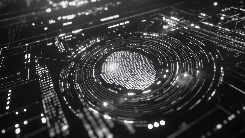 Fingerprint on Circuit Board Stock Illustration - Illustration of ...