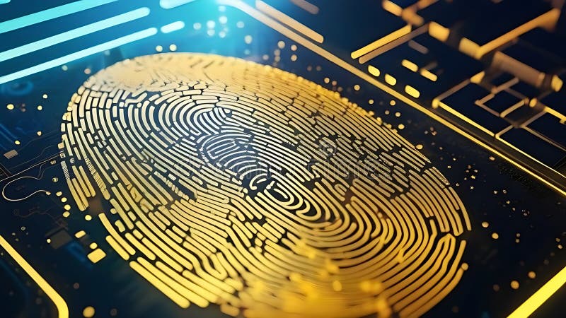 Fingerprint Closeup. Security and Digital Identification Technology. ID ...