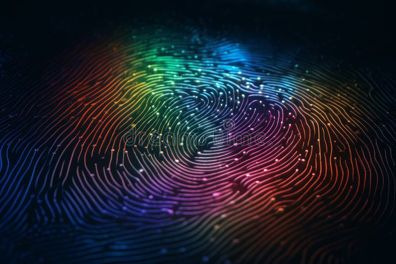 Fingerprint Colorful. Generate Ai Stock Illustration - Illustration of ...