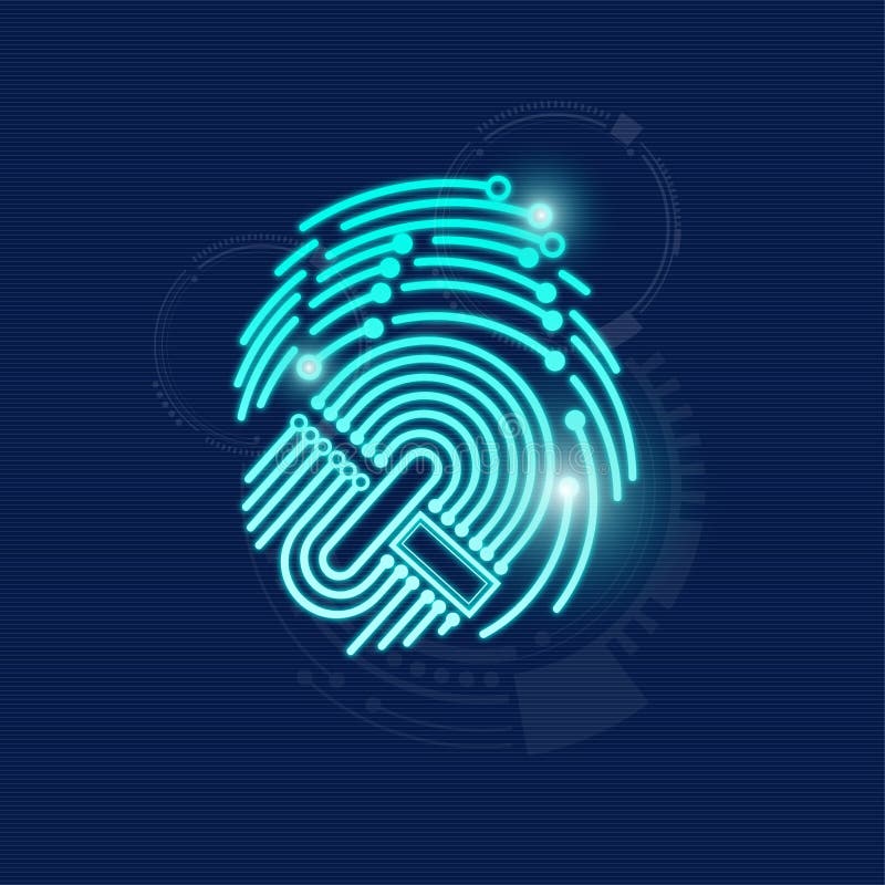 Fingerprint Key stock vector. Illustration of protection - 168904668