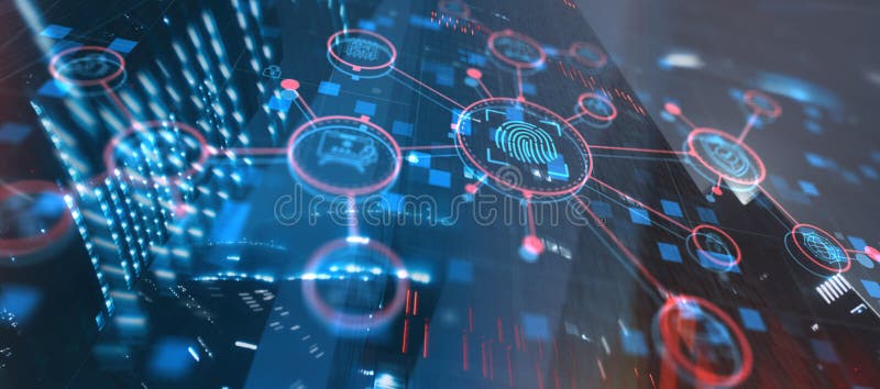 Fingerprint Cyber Security Data Protection Concept. Biometric ...