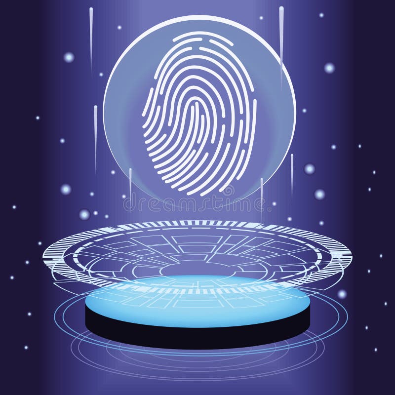Fingerprint in Cyber Security Stock Vector - Illustration of secure ...