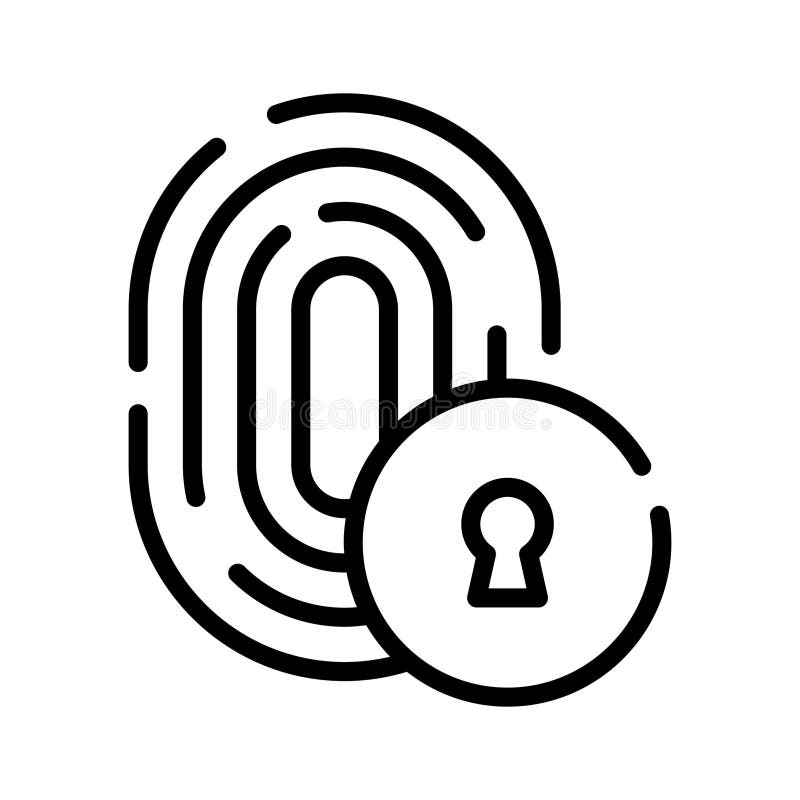 Fingerprint Cyber Security Icon. Digital Security Authentication ...