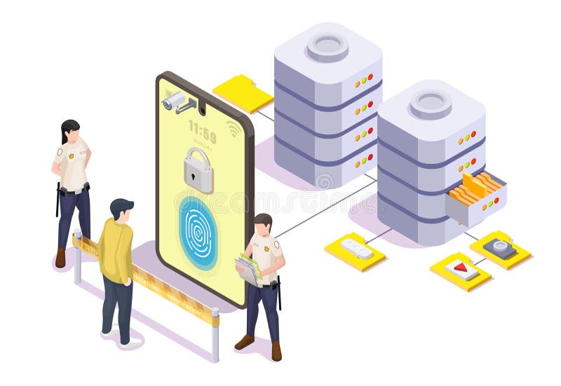 Fingerprint Data Access Control System 3d Vector Stock Vector ...