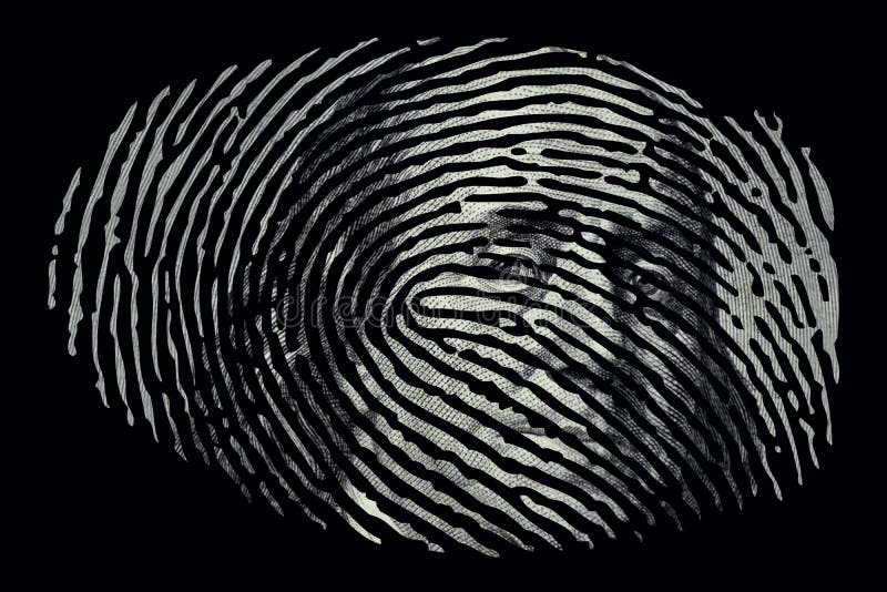 Fingerprint with Dollar Sign. Stock Vector - Illustration of white ...