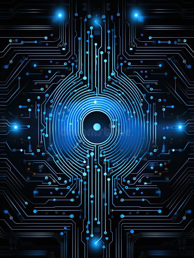 Fingerprint in Electronic Form. Generated by AI Stock Illustration ...