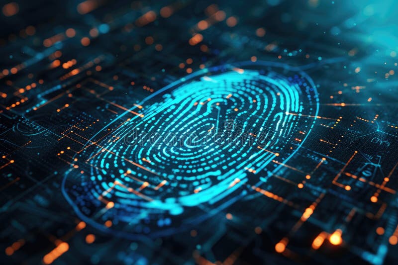 A Fingerprint on a Finger with a Blue Background, Cutting-edge ...