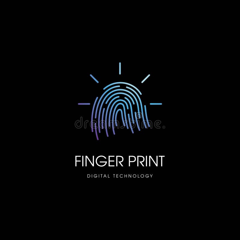 Fingerprint stock vector. Illustration of icon, cyber - 214787357