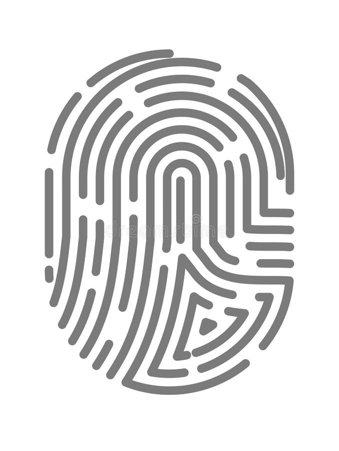 Fingerprint or Fingertip Print Pattern Vector Isolated Icon Stock ...