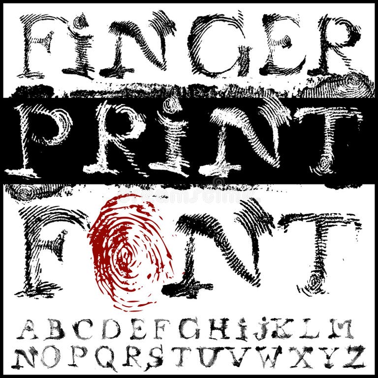 Fingerprint font stock vector. Illustration of collection - 2712499