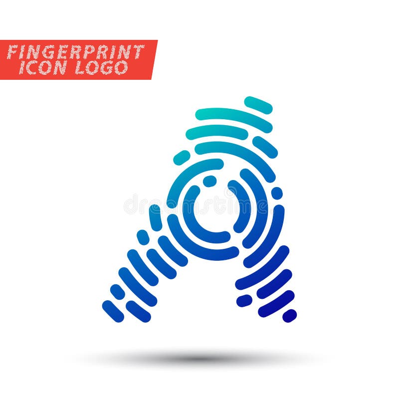 Fingerprint font logo icon stock vector. Illustration of pattern - 79796979