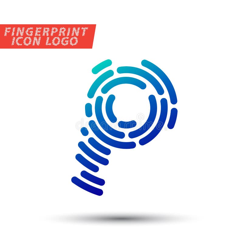 Fingerprint font logo icon stock vector. Illustration of letter - 79796982
