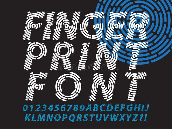 Fingerprint font set stock vector. Illustration of print - 85836117