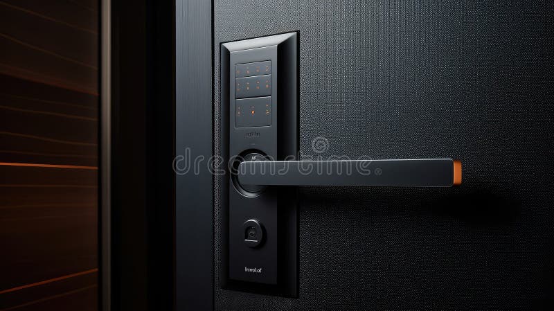 Fingerprint Front Door Handle Stock Illustration - Illustration of ...