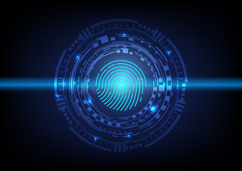 Fingerprint on Futuristic Technology Background. Stock Vector ...